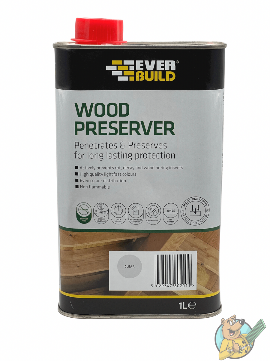 Everbuild Wood Preserver- Clear 1L – ROSCOES DIY
